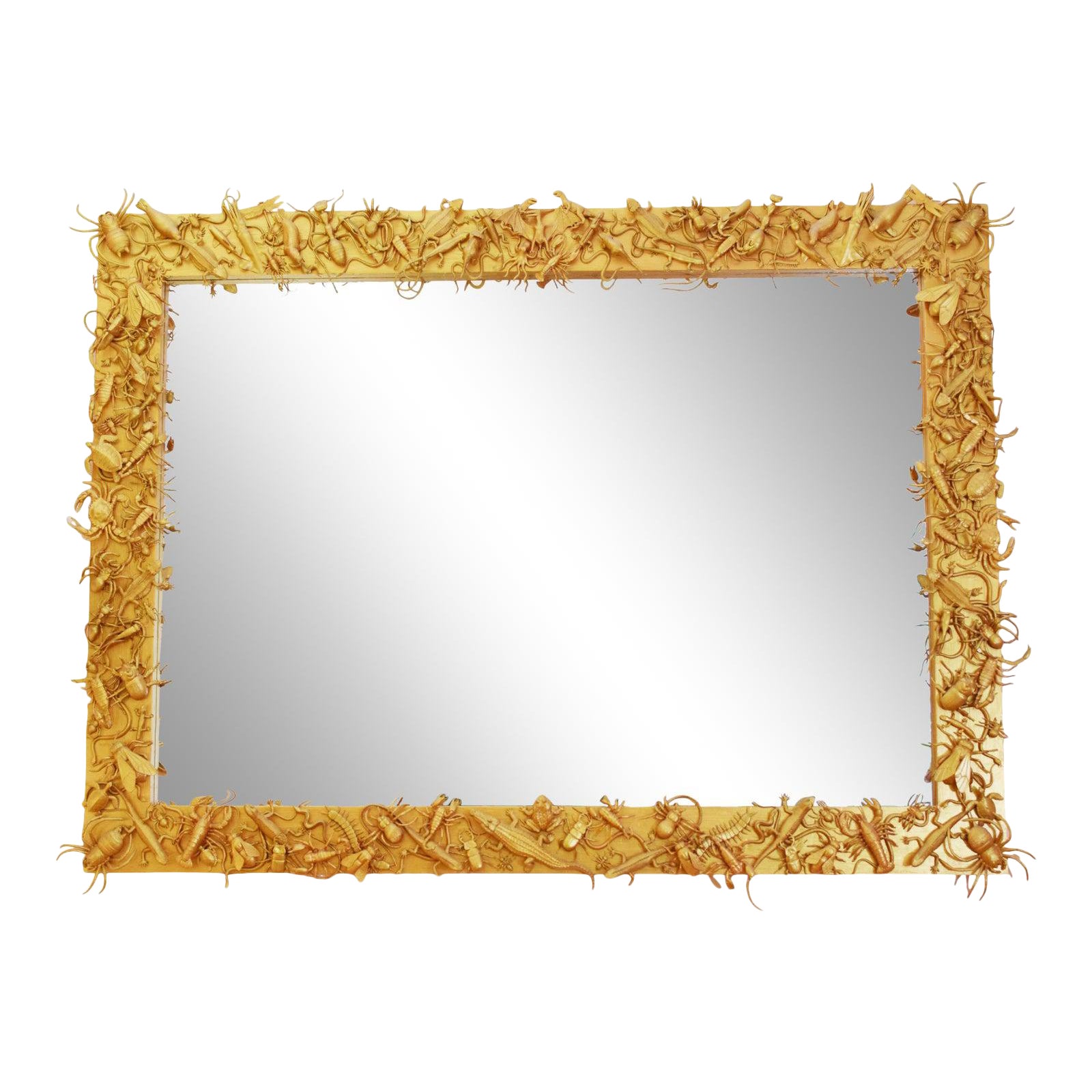 #21st Century Oversized 'Jungle' Mirror With Reptils by Diane Grant ...