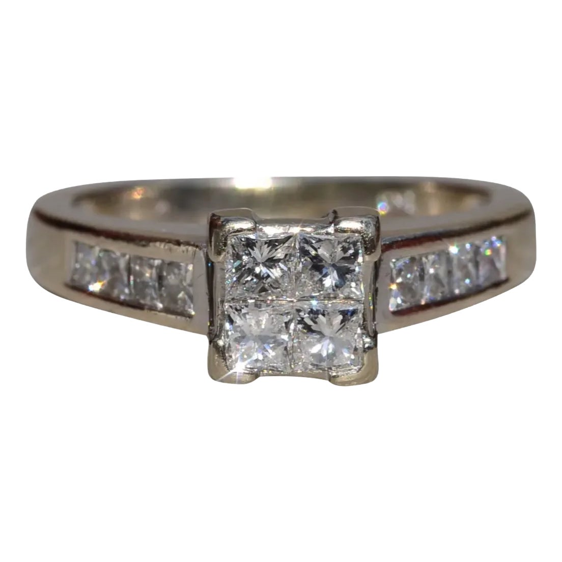 The Michele: Princess Cut Mystery Set Engagement Ring with Natural ...