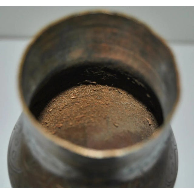 1920s Egyptian Art Deco Lotus Scroll Etched Artillery Shell Casing Vase ...