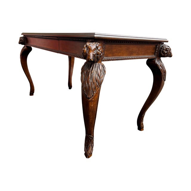 Late 20th Century Rams Head Carved Figural Classical Writing Desk ...