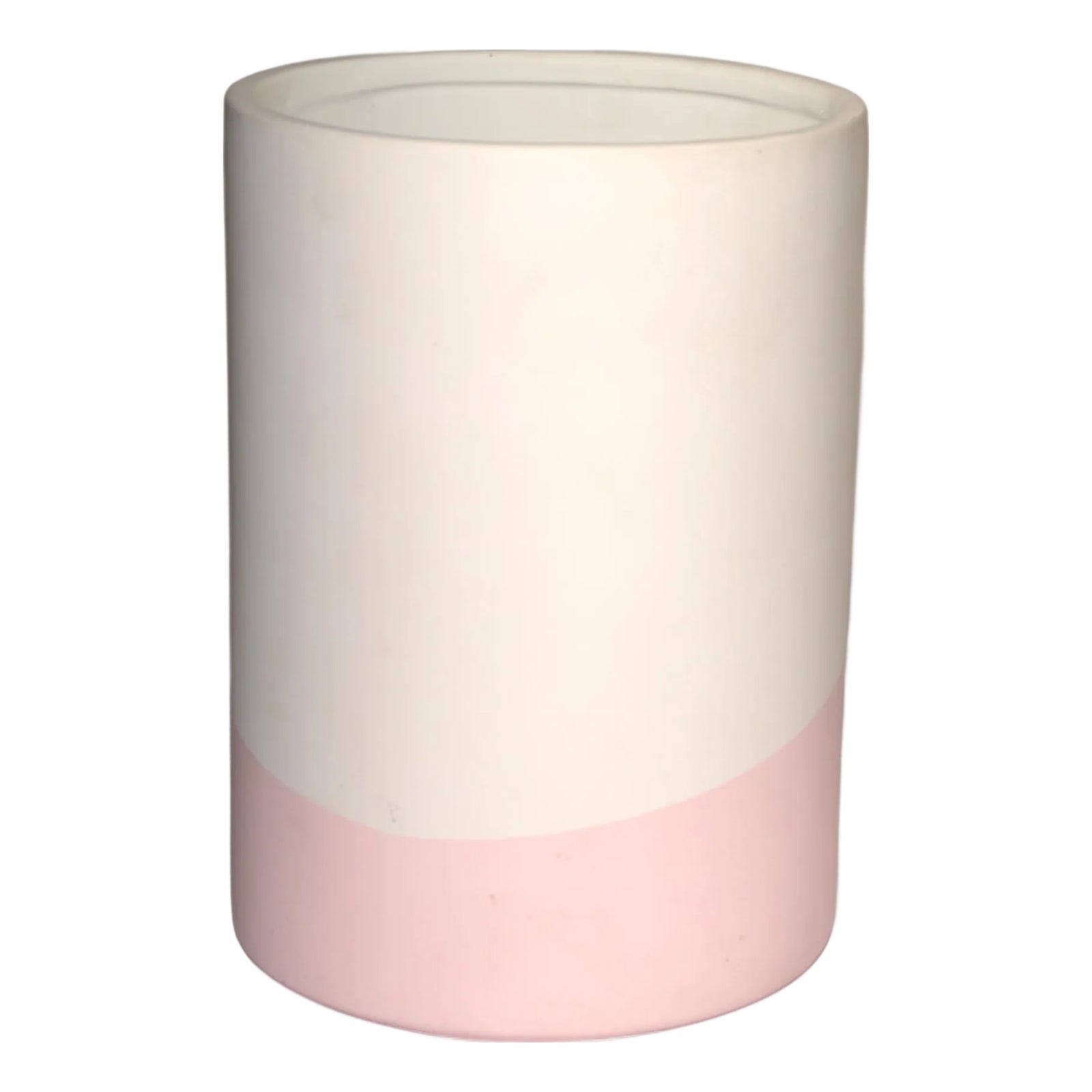 Calvin Klein Home White Pink Ceramic Wastebasket Trash Can Bathroom ...