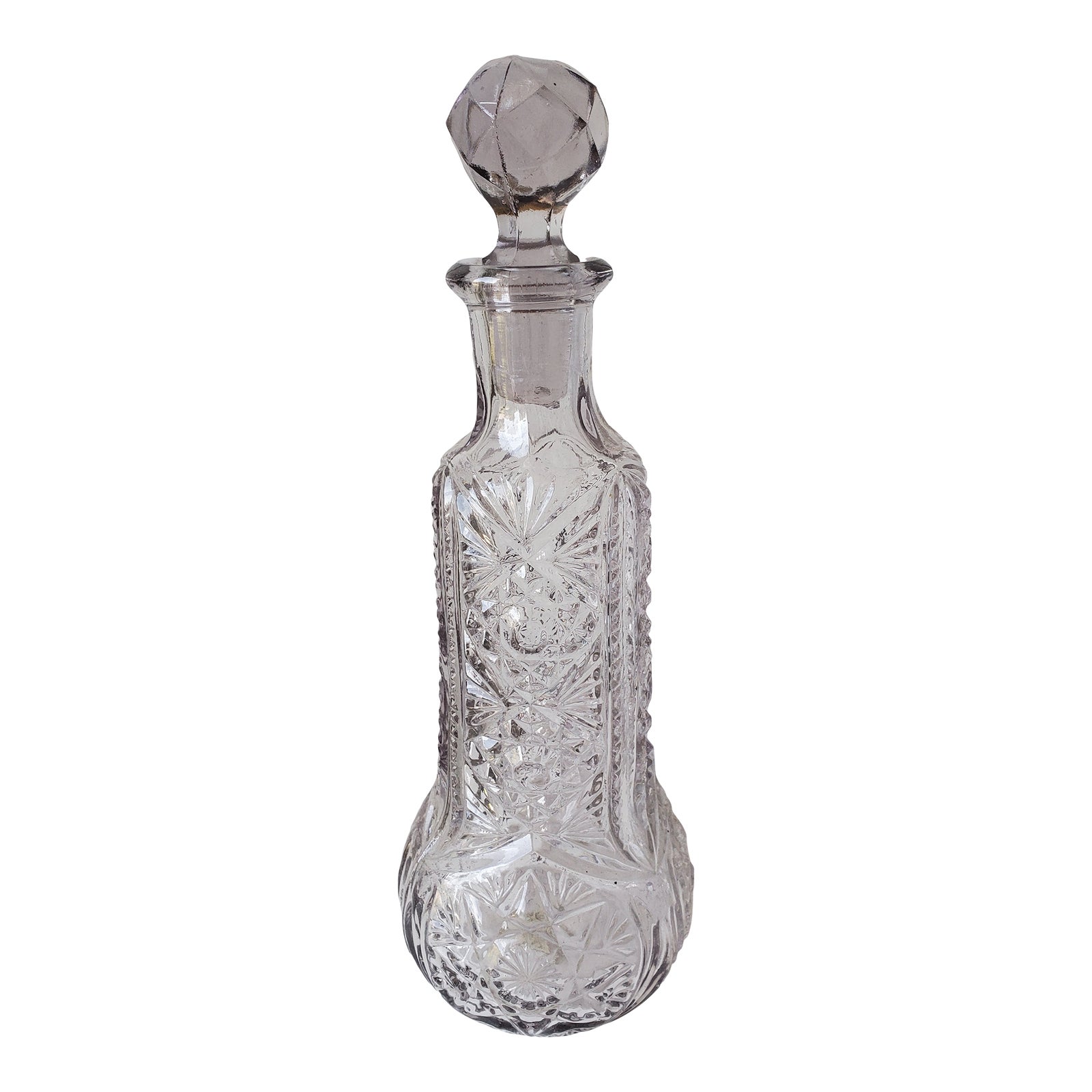 Vintage Pressed Glass Decanter | Chairish