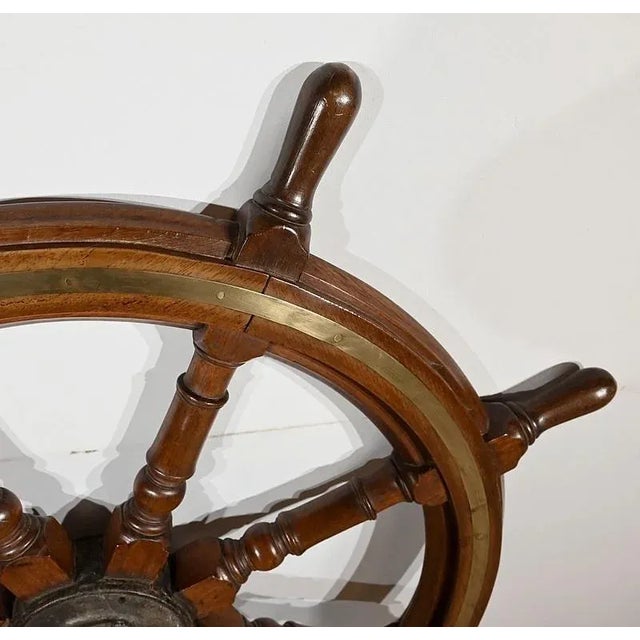 Teak Boat Wheel Bar | Chairish