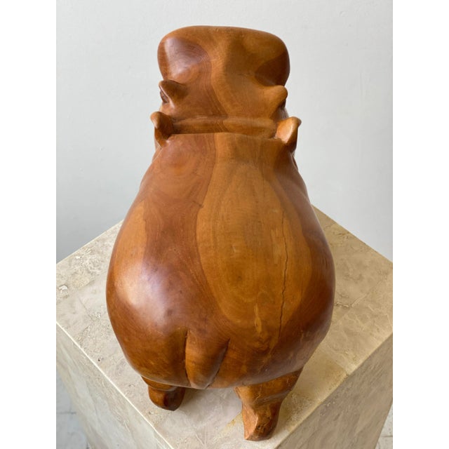 Vintage Large-Scale Hand-Carved Wood Hippo Sculpture, Circa 1960s ...