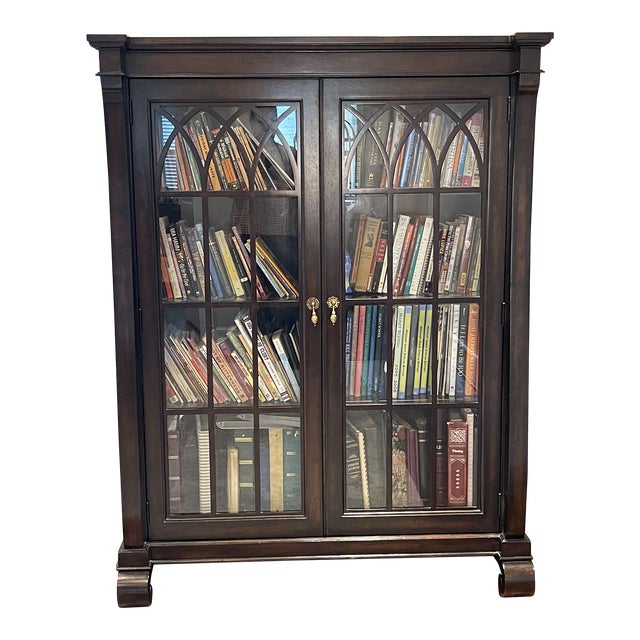 Glass Front Library Bookcase —2 Available | Chairish