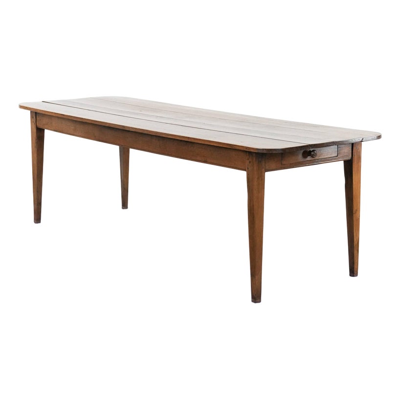 Large Antique Dining Table with Drawers | Chairish