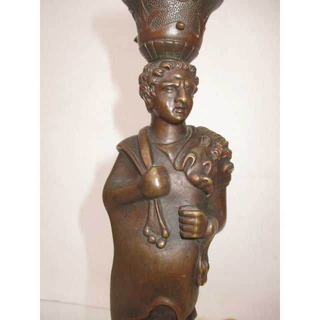 French Bronze Caryatid Lamp of Hercules Circa 1920s | Chairish