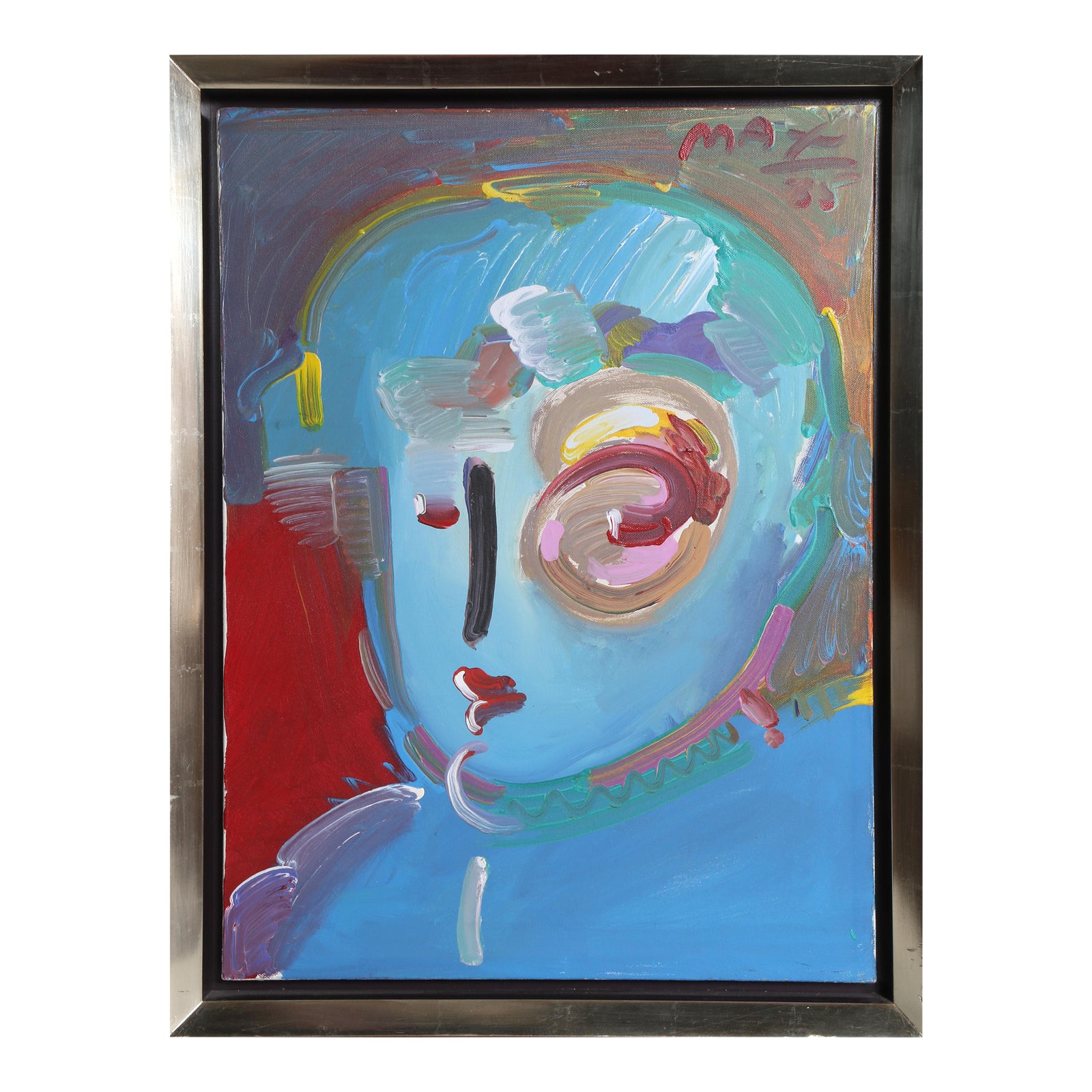 Peter Max, Zero in Blue, Acrylic on Canvas | Chairish