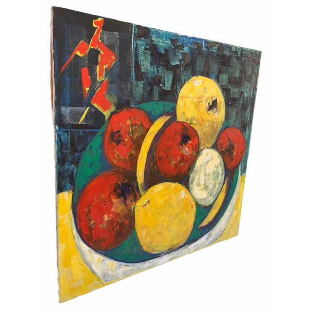 Mid 20th Century Cubist Style Fruit Still Life Painting by Leon Collard ...