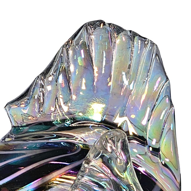 Kevin Fulton Iridescent Fish Figurine Signed 9" | Chairish