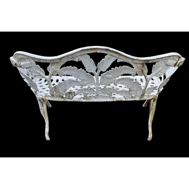 Antique Victorian Kramer Bros Cast Iron Fern Decorated Garden Bench ...