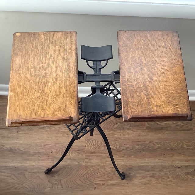 1800's Oak and Cast Iron Book Stand | Chairish