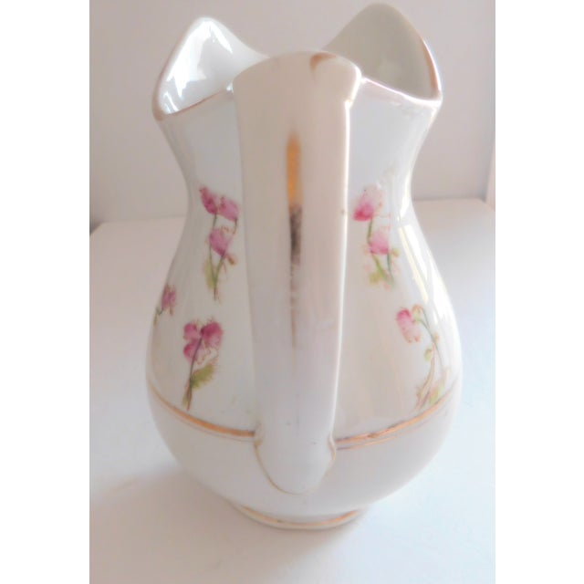 Antique White Porcelain Summery Floral Water/Drink/Flower Pitcher ...