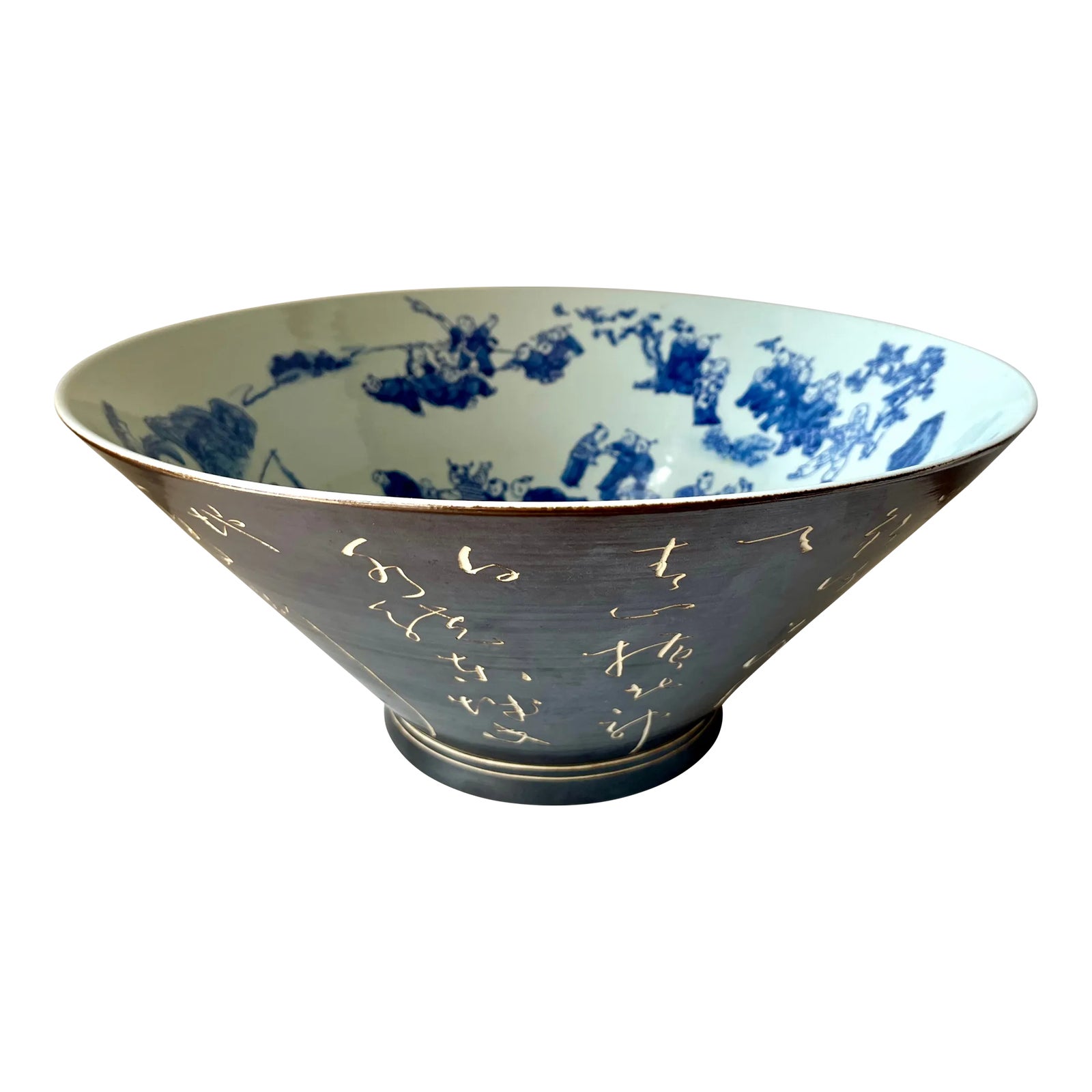 Chinoiserie Porcelain Centerpiece Bowl-Tozai Home | Chairish
