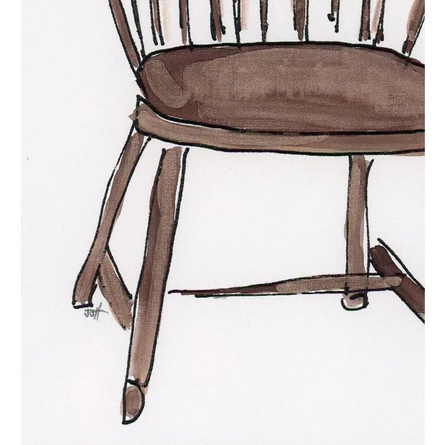 Vintage Chair Still Life Watercolor and Ink Painting "Achievement of ...