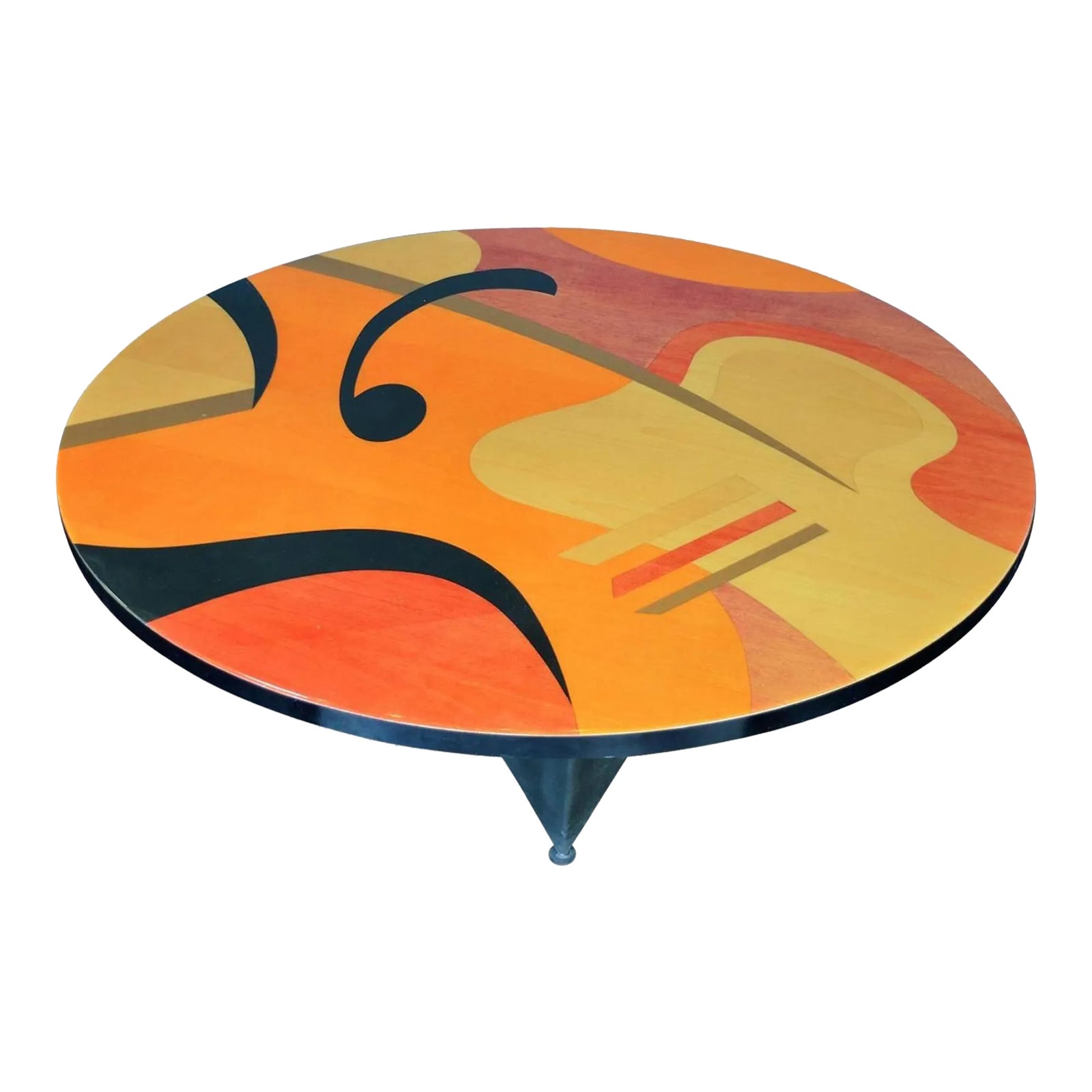 Abstract Design Wooden Coffee Table by Benjamin Le. | Chairish