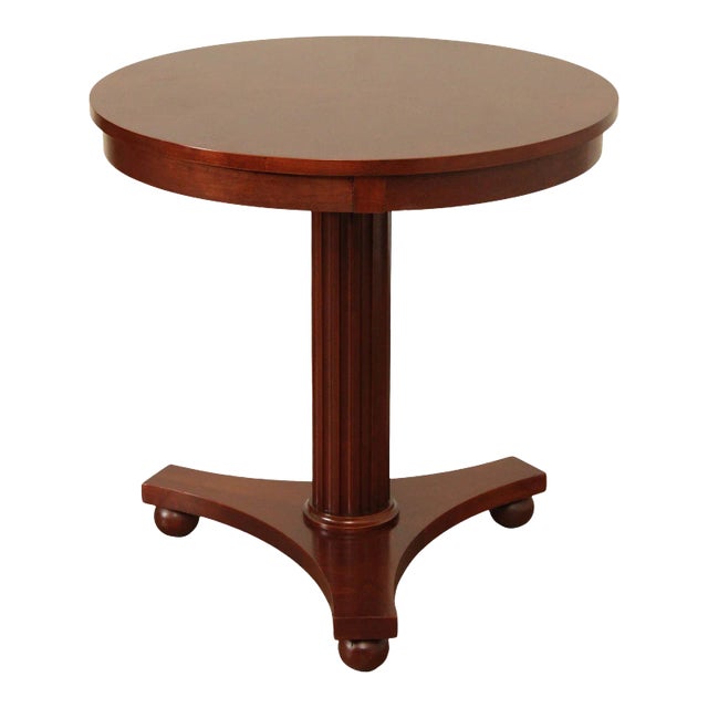 Ethan Allen 'Medallion' Collection Round Cherry Pedestal Side Table ...