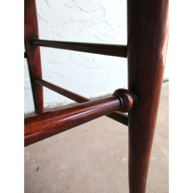 1990s Vintage Theodore Alexander Crown Lattice Back Cane Seat Wood Side ...