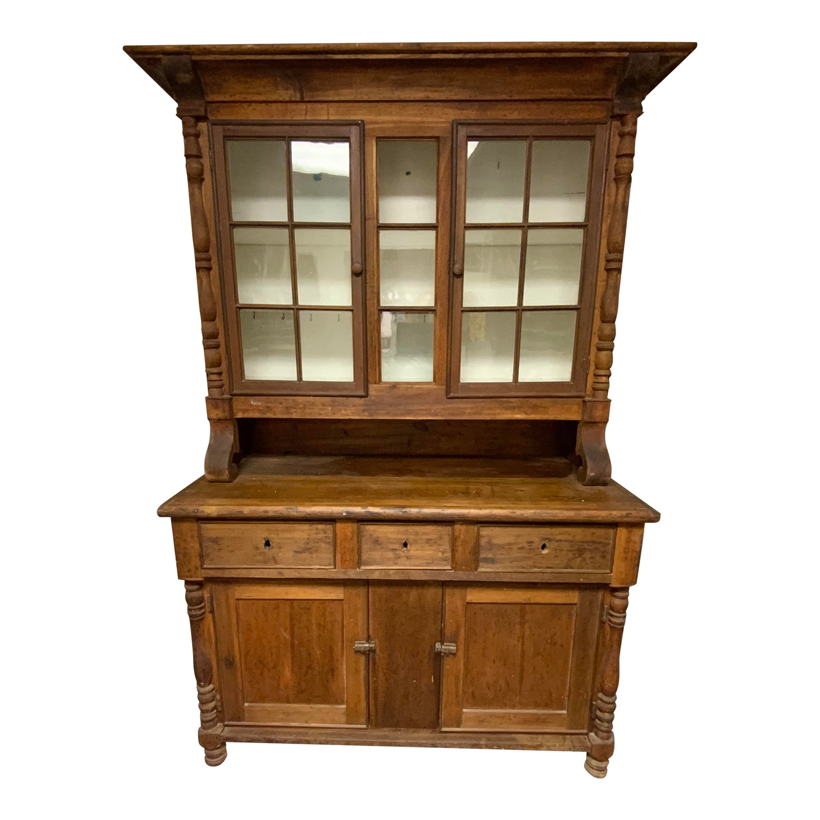 19th Century Antique American Step Back Cabinet | Chairish