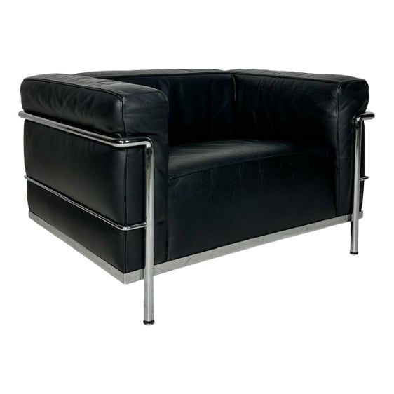 Vintage LC3 Chair in Black Leather by Le Corbusier & Charlotte Perriand ...