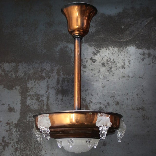 French Art Deco Brass Pendant Light | Chairish