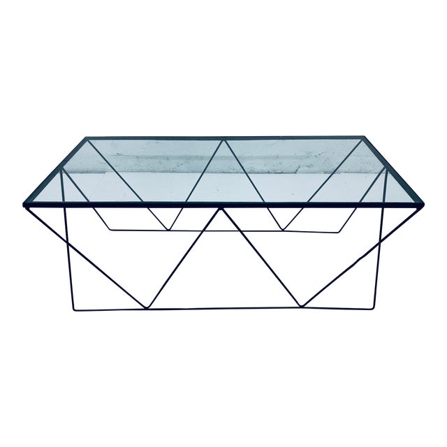 Frederick Weinberg Style Angular Black Wire Coffee Table, 1950s | Chairish