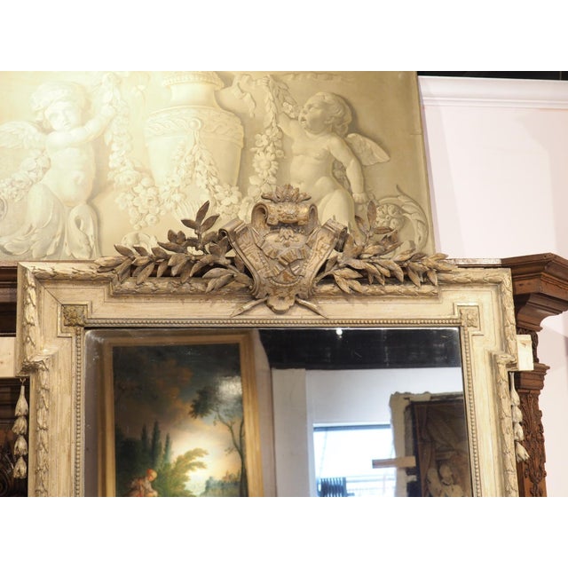 97 Inch Tall Painted French Napoleon III Mirror With Crest, Circa 1850 ...