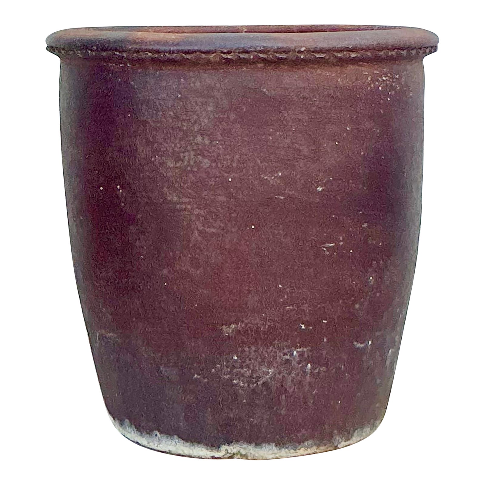 Vintage Boho Pie Crust Ceramic Planter | Chairish
