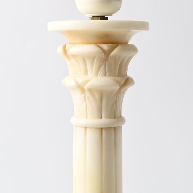 Alabaster Column Table Lamp from G. Bessi Volterra, 1950s | Chairish