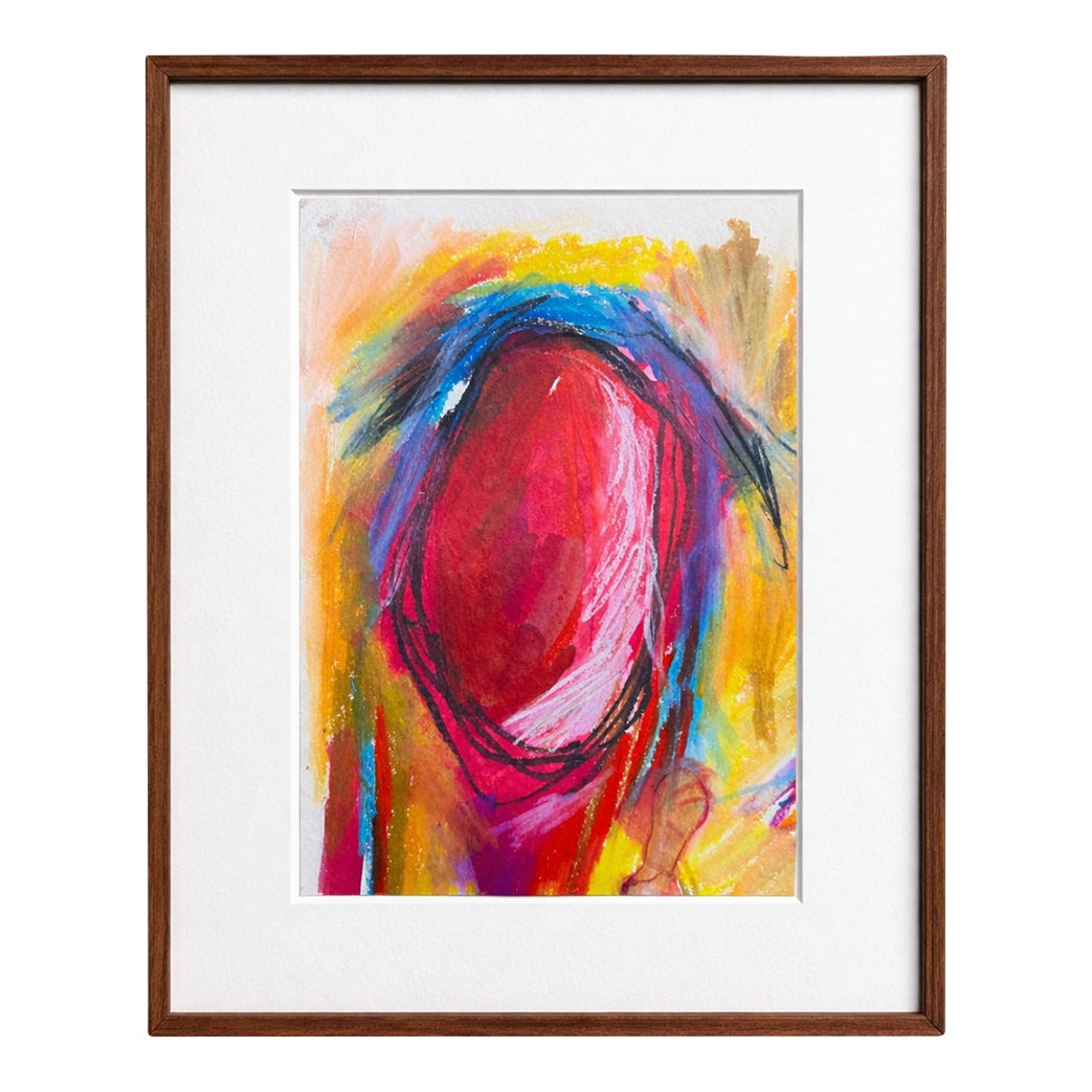 Mid 20th Century “The Joyful Tomato” – Whimsical Expressive Crayon ...