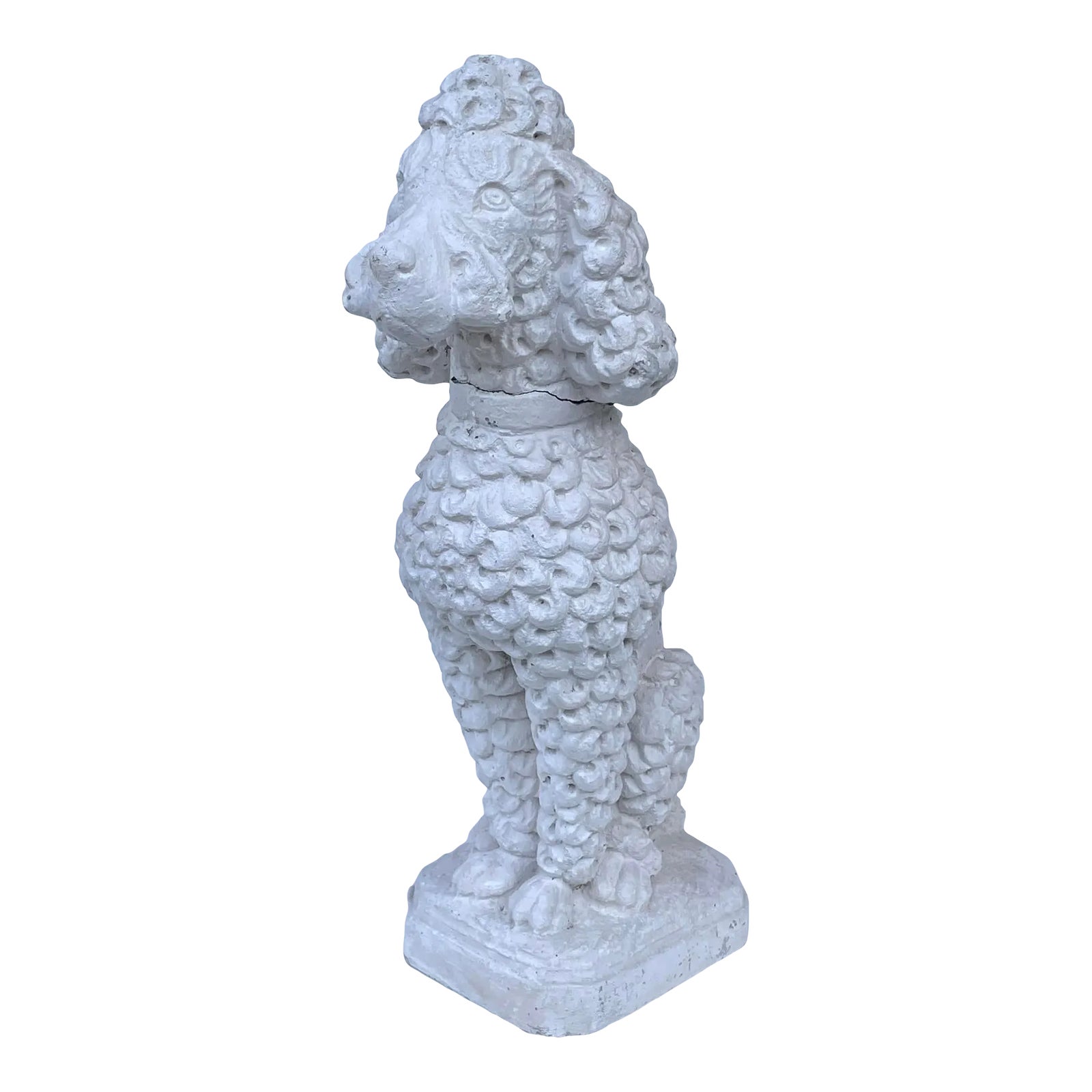 Cast Stone Standard Poodle Dog Garden Statue | Chairish