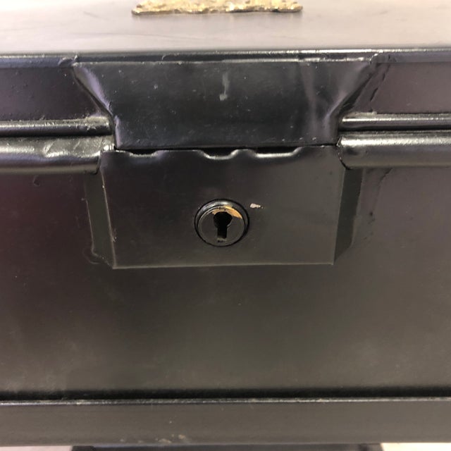 1940's English Steel Deed Box on Stand | Chairish