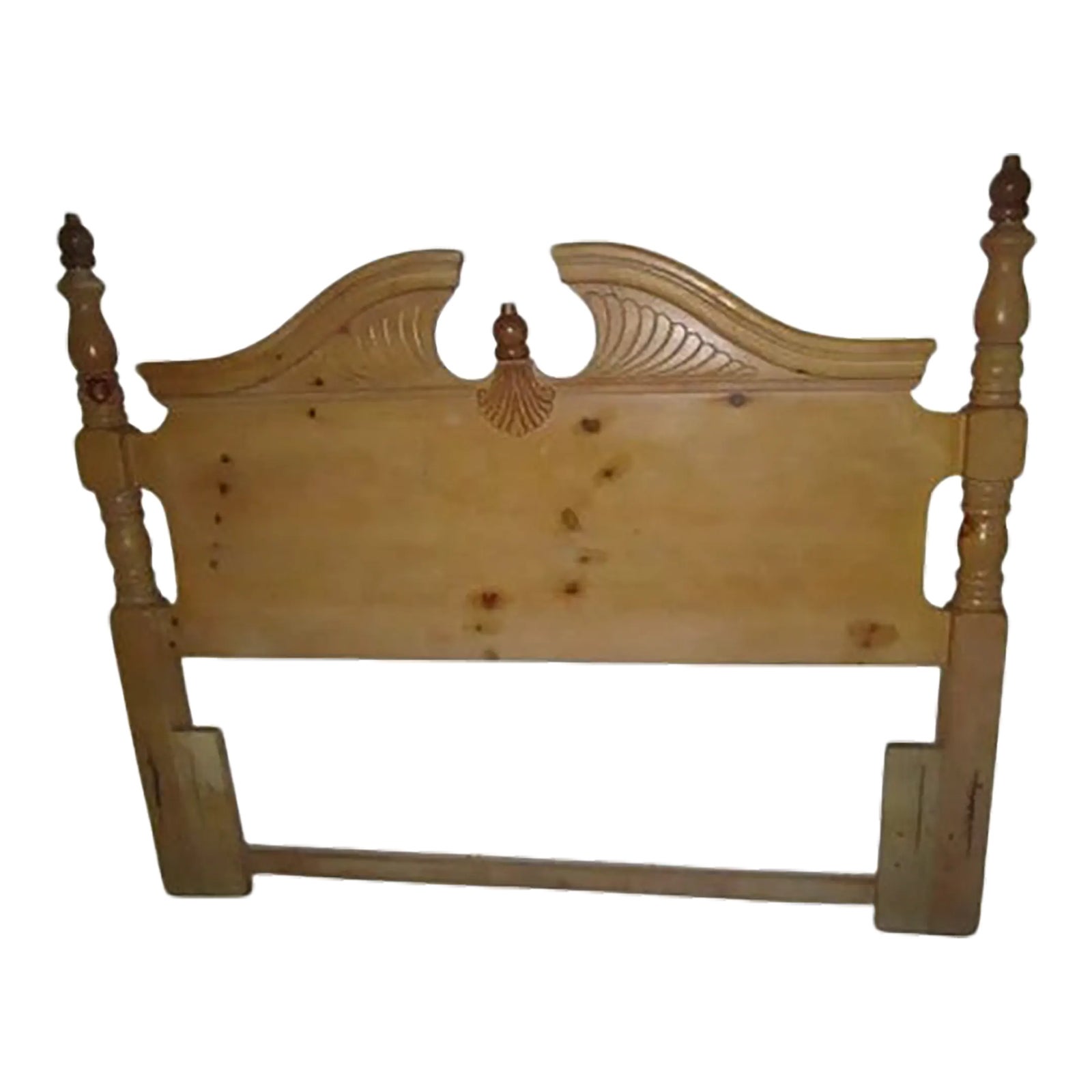 1970s Vintage Wood Queen Headboard Colonial Style Natural | Chairish