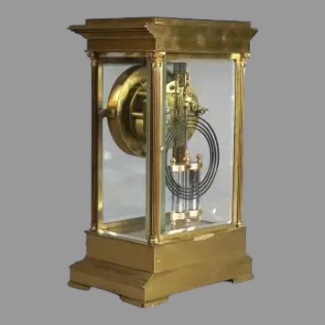 Antique French Empire Lowe & Sons Paris Bronze Crystal Regulator Clock ...