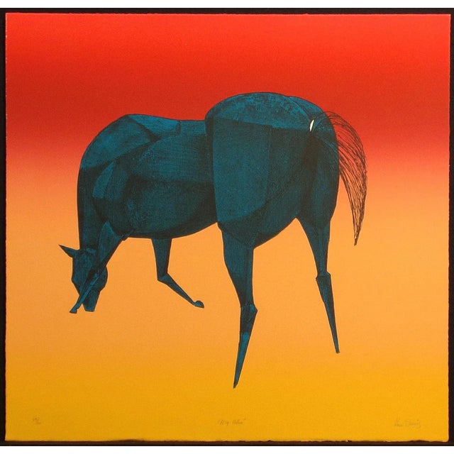 Contemporary Lew Davis "Big Blue" Signed Numbered Lithograph Art Print ...