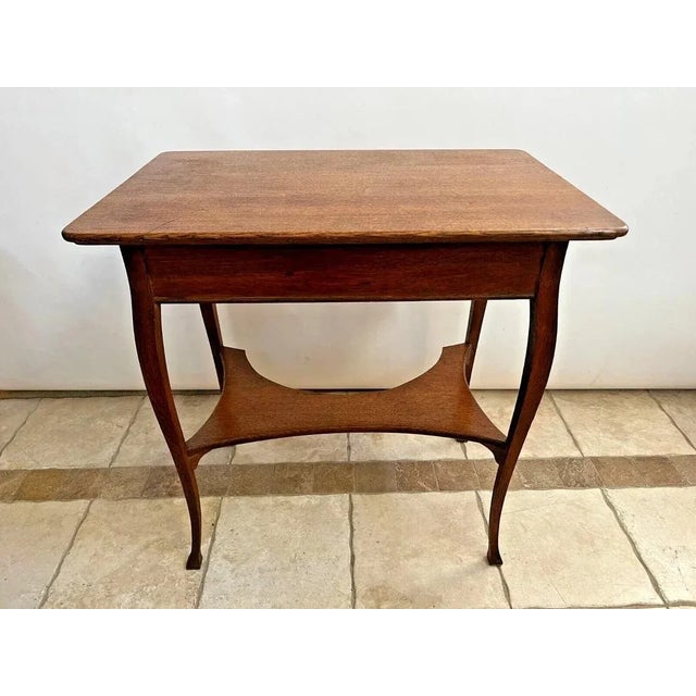 Antique Desk Library Table One Drawer Bottom Shelf Solid Oak French ...