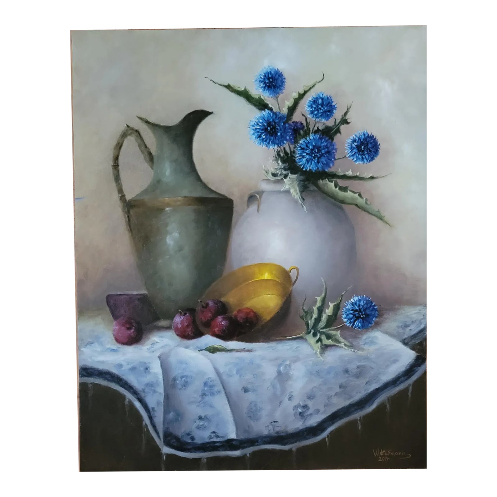 Original Realist Still Life Oil Painting by German Artist Wolfgang Emil ...