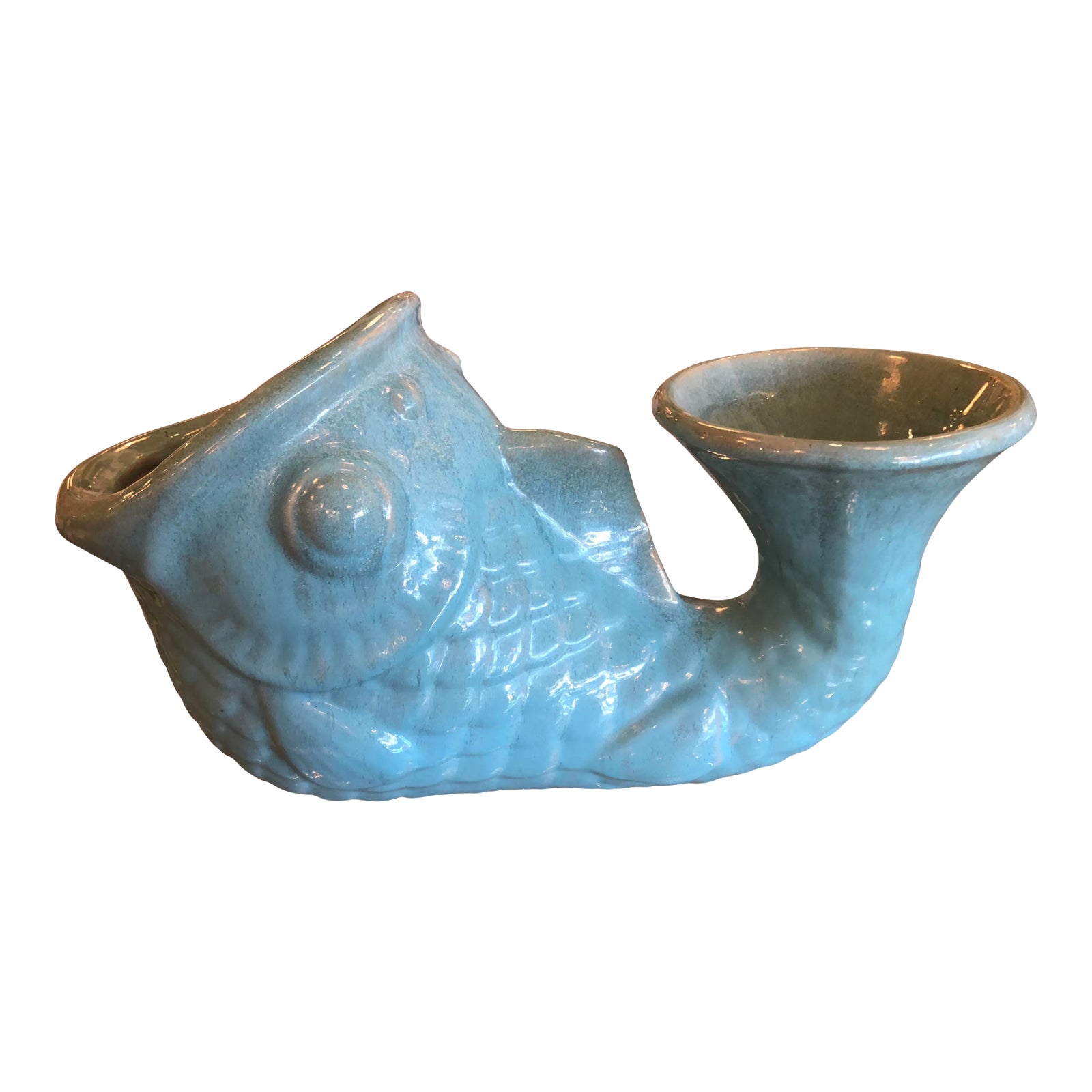 Hollywood Regency Fish Koi Garden Planter | Chairish