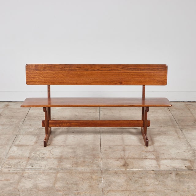 Gerald McCabe Shedua Trestle Bench | Chairish