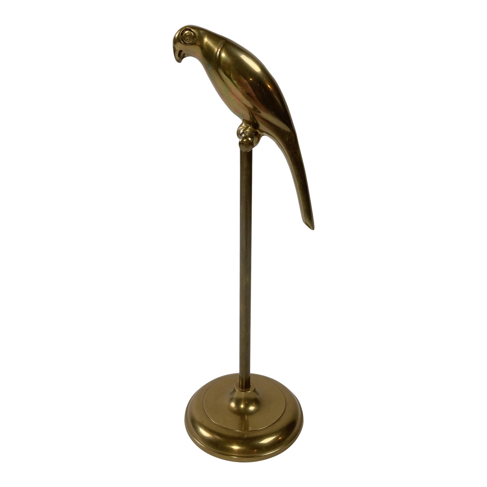 Brass Parrot on Perch | Chairish