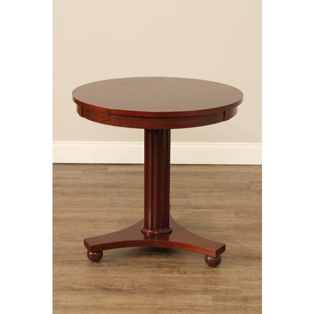 Ethan Allen 'Medallion' Collection Round Cherry Pedestal Side Table ...