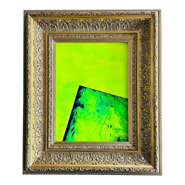 Original Green Abstract Painting, Framed | Chairish