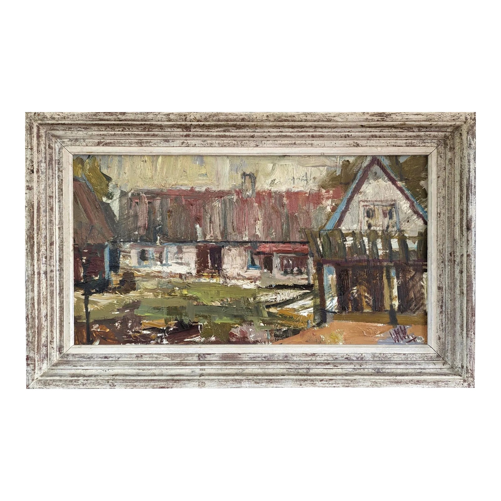 Mid-Century Modern "At the Farm" Swedish Vintage Expressionist ...