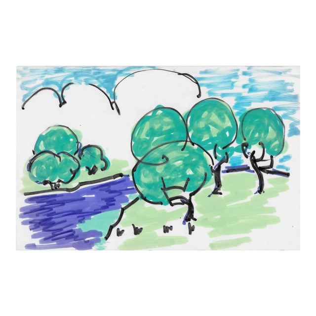 1966 Alexandra Merker Teaneck New Jersey Landscape | Chairish