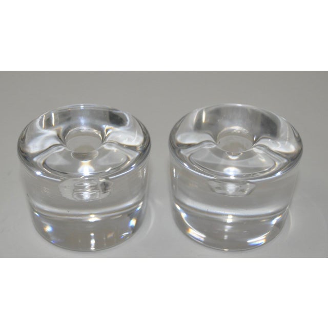 Glass Crystal Candlesticks - A Pair | Chairish
