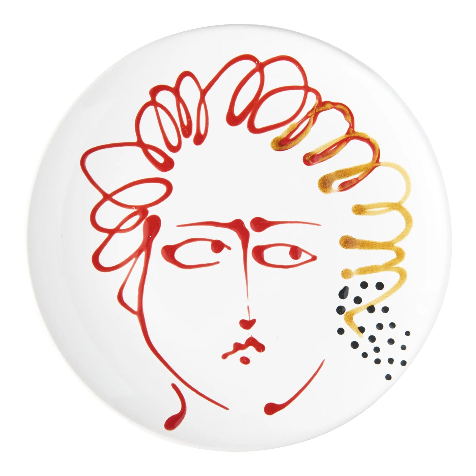 Pablo Face Plate, Saffron/Crimson/Black | Chairish