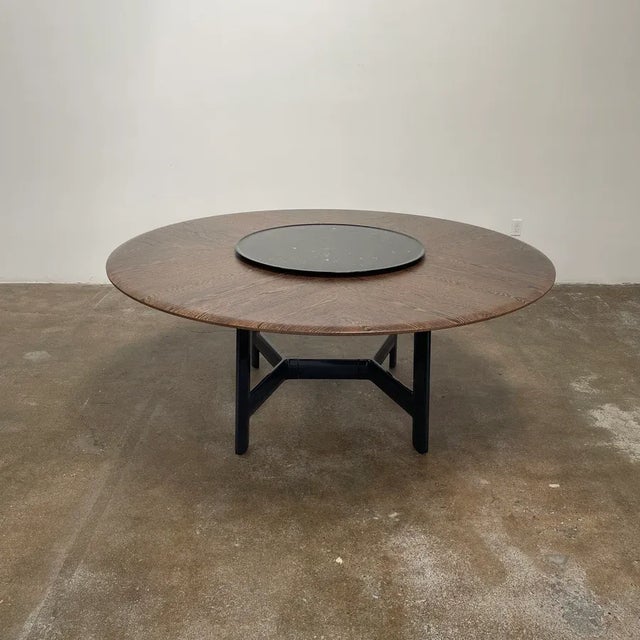 B & B Italia Alex Dining Table With Rotating Marble Tray | Chairish
