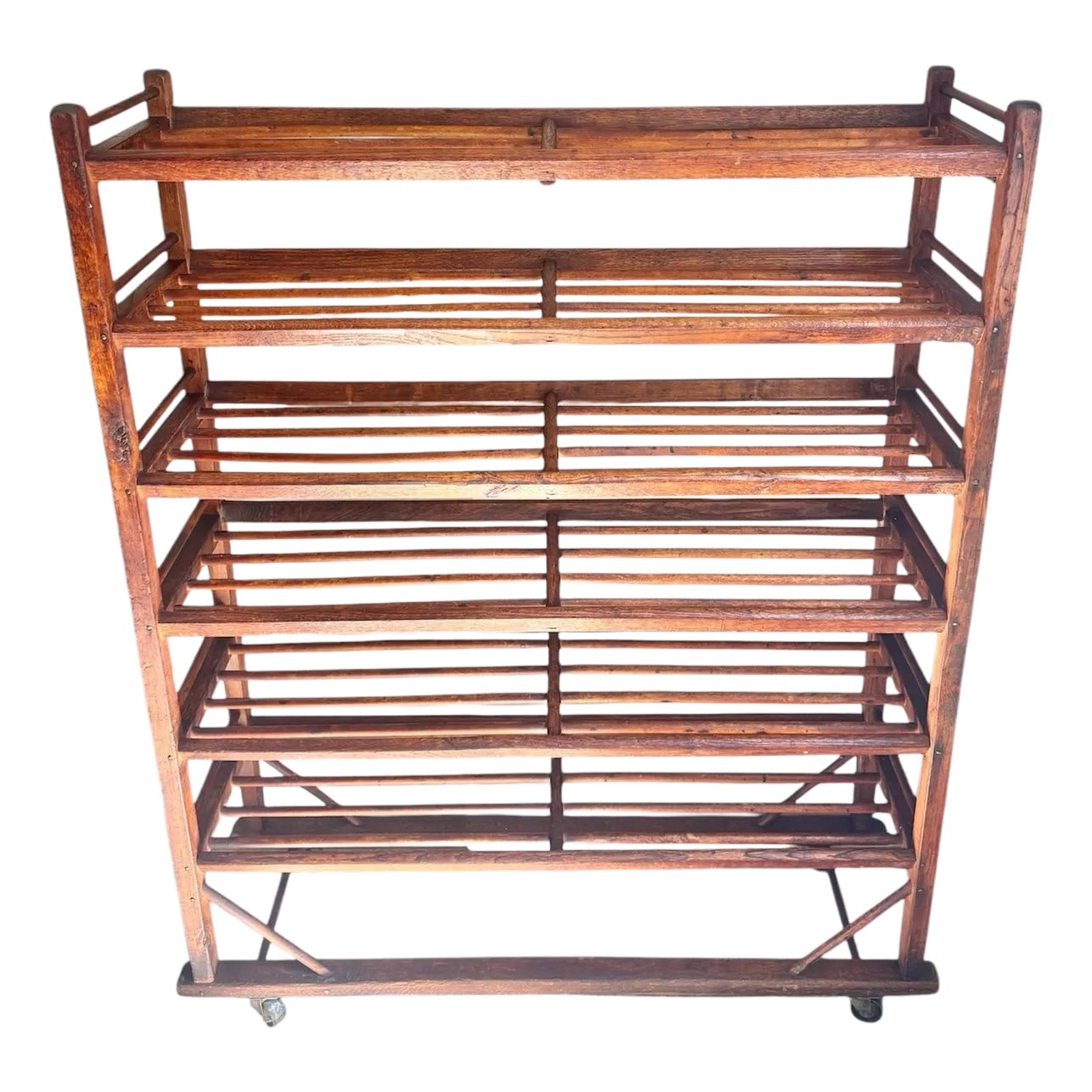 1910s Antique Wooden Factory Shoe Rack | Chairish