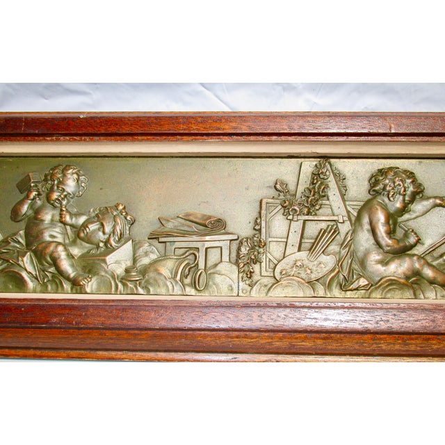 19th Century Copper Repousse Furniture Panel in Wooden Frame | Chairish