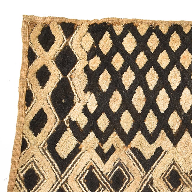 20th Century Square Kuba Raffia Textile | Chairish